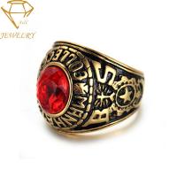 China Steel Metal Gold Navy Men Custom Military Rings for sale
