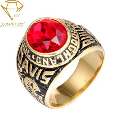 China Steel Metal Gold Navy Men Custom Military Rings for sale
