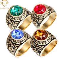 China Steel Metal Gold Navy Men Custom Military Rings for sale