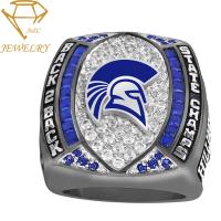 China Die Casting Logo Deep Engraved Silver Sports Rings Youth Football Championship Rings for sale