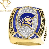 China Die Casting Logo Deep Engraved Silver Sports Rings Youth Football Championship Rings for sale