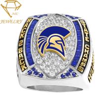 China Die Casting Logo Deep Engraved Silver Sports Rings Youth Football Championship Rings for sale