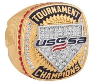 China Custom Youth Baseball Championship Rings USSSA Finalist Rings, Runner up Rings, Champions Rings for sale