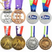 China Antique Metal Trophies Championship Medals With Ribbon for sale