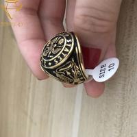 China Deep Engraved Steel U.S Mens 18K Custom Military Rings for sale
