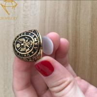 China Deep Engraved Steel U.S Mens 18K Custom Military Rings for sale