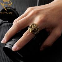 China Deep Engraved Steel U.S Mens 18K Custom Military Rings for sale