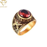 China Antique Navy Gold Stainless Steel Military Rings for sale