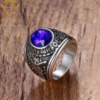 China 3D AAA Cubic Zircons 18K Air Force Military Ring for sale