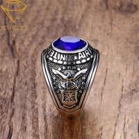China 3D AAA Cubic Zircons 18K Air Force Military Ring for sale