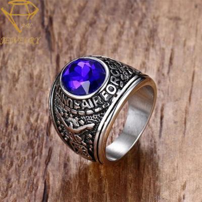 China Custom Mens Air Force Rings for sale