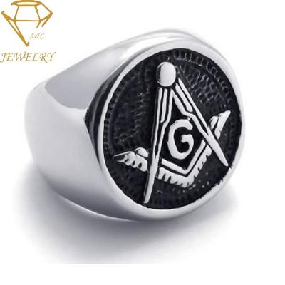 China 316L Stainless Steel Vintage Silver Signet Ring for sale