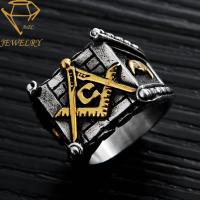 China Gold Blue Lodge Stainless Steel Past Master Ring for sale