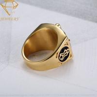 China Deep Engraved 18K Gold Freemason Masonic Signet Ring for sale