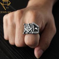China Stainless Steel Antique Men'S Masonic Ring for sale
