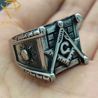 China Stainless Steel Antique Men'S Masonic Ring for sale