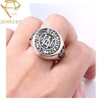 China Stainless Steel University  Mens Graduation Rings for sale