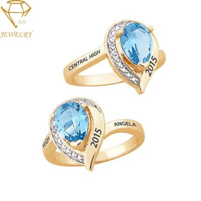 China Diamond High School Womens Class Rings for sale