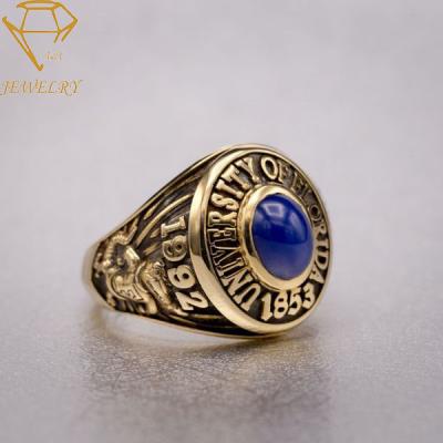 China AAA CZ Vintage Custom University Rings for sale