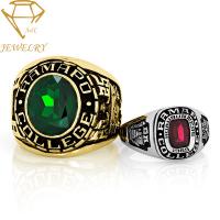 China AAA CZ Vintage Custom University Rings for sale