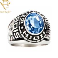 China Deep Engraved Stainless Steel Mens Class Rings for sale