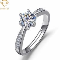 China Adjustable Womens Sterling Silver Diamond Wedding Rings for sale