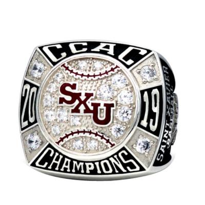 China Baseball Kids Silver Sports Championship Rings for sale