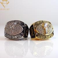 China Gold Engraved Custom Football Championship Rings Bezel Setting for sale