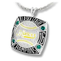 China Deep Engraved Championship Silver Pendant Necklace For NYY Baseball for sale