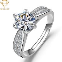 China Cubic Zirconia Silver Diamond Engagement Rings Shiny Polish for sale