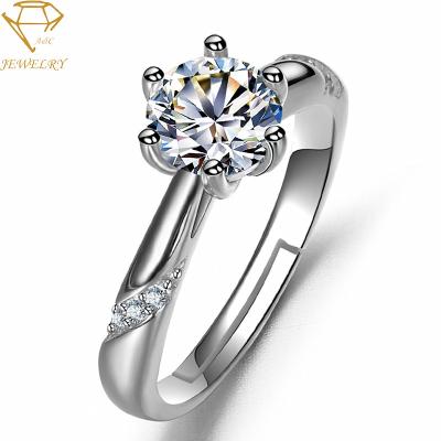 China Pave Setting Silver Diamond Wedding Ring Engraving For Women for sale