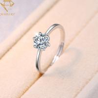 China Rhodium Plating 925 Sterling Silver Diamond Ring Pave Setting for sale