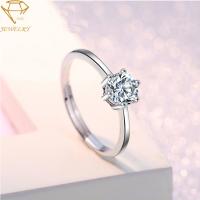 China Rhodium Plating 925 Sterling Silver Diamond Ring Pave Setting for sale