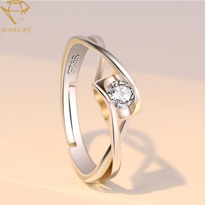 China AAA CZ Stones Adjustable Personalized Silver Ring For Women for sale