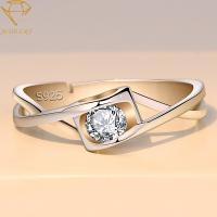 China AAA CZ Stones Adjustable Personalized Silver Ring For Women for sale