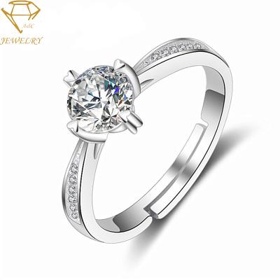 China 3A Cubic Zirconia Sterling Silver Custom Wedding Rings For Women for sale