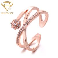 China AAA CZ Stones Sterling Silver Women's Ring Adjustable for sale