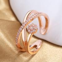 China AAA CZ Stones Sterling Silver Women's Ring Adjustable for sale