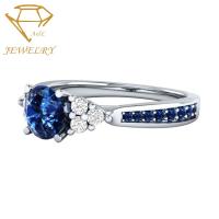 China Diamond Sapphire Engagement Rings Environmental Copper for sale