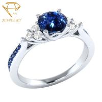 China Diamond Sapphire Engagement Rings Environmental Copper for sale