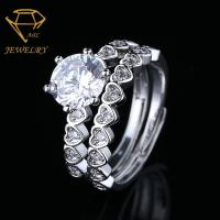 China Two In One 925 Sterling Silver Diamond Ring Prong Setting for sale