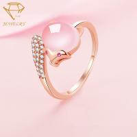 China Prehnite Stone Personalized Silver Ring Animal Fox Shape for sale
