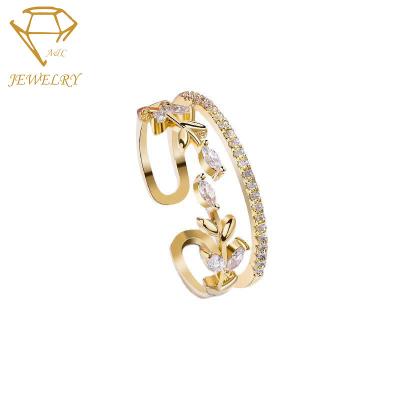 China 18k Gold Plating Silver Diamond Ring AAA Cubic Zirconia for sale