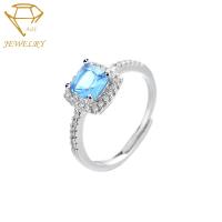China AAA CZs Sterling Silver Diamond Engagement Rings For Women for sale