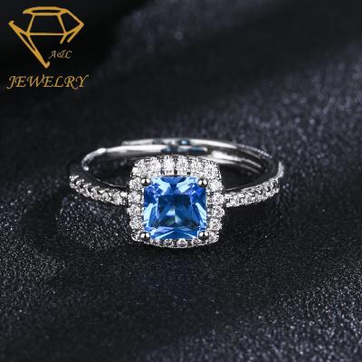 China AAA CZs Sterling Silver Diamond Engagement Rings For Women for sale