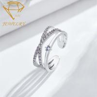 China Silver Plating S925 Engagement Ring With Cubic Zirconia Diamond for sale