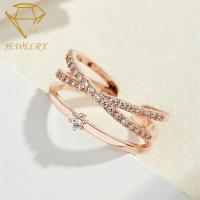 China Silver Plating S925 Engagement Ring With Cubic Zirconia Diamond for sale