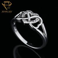 China AAA CZ Stone Heart Shape 925 Engagement Ring Lead Free for sale