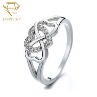 China AAA CZ Stone Heart Shape 925 Engagement Ring Lead Free for sale