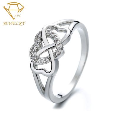 China AAA CZ Stone Heart Shape 925 Engagement Ring Lead Free for sale
